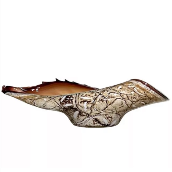 Accents | Krosno Jozefina Art Glass Conch Shell Centerpiece Bowl ...